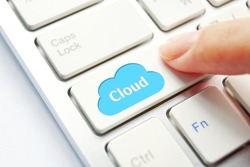 Cloud figure and keyboard featuring cloud, computing, and keyboard, a ...