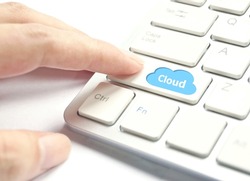 Cloud figure and keyboard featuring cloud, computing, and keyboard, a ...