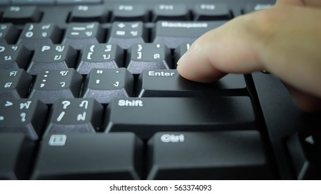 Finger Pushing Enter Button On Laptop Stock Photo 563374093 | Shutterstock
