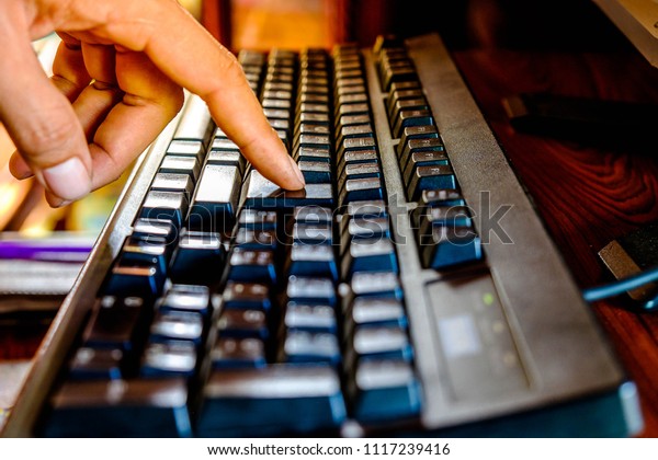 Finger Tapping Computer Keyboard Stock Photo 1117239416 | Shutterstock