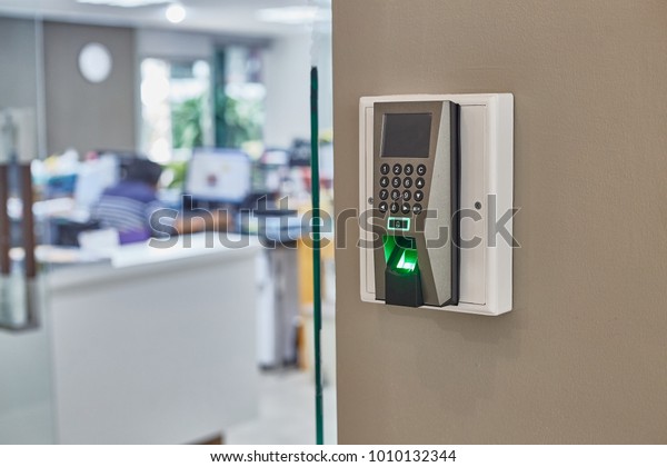 Fingerprint Scan Machine Systems Installed On Stock Photo (Edit Now ...