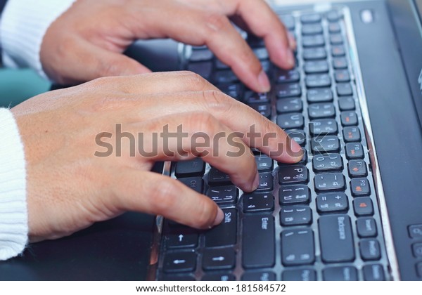 Fingers Touch Computer Stock Photo (Edit Now) 181584572