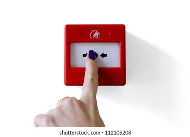 Fire Alarm Trigger Button Being Pressed Stock Photo (Edit Now) 112105208