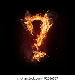 Fire Alphabet Question Mark Stock Photo 92686537 | Shutterstock