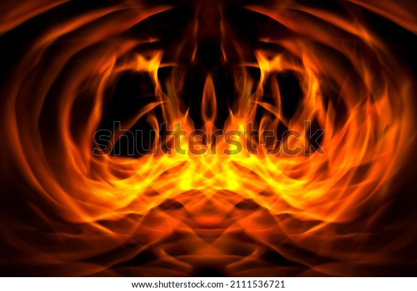 Fire Background Symmetric Pattern Like Aura Stock Photo 2111536721 ...