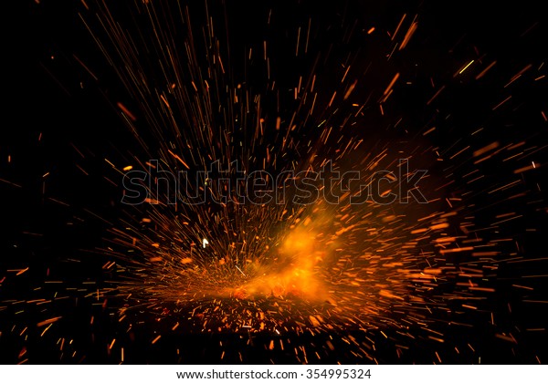 Fire Fire Cracker Explosion On Black Stock Photo (Edit Now) 354995324