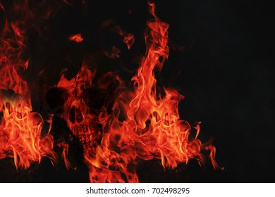 Fire Devil Face On Black Background Stock Photo 702498295 | Shutterstock