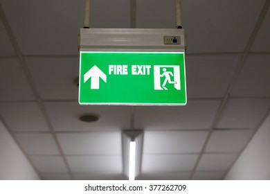 Fire Exit Light Sign Stock Photo (Edit Now) 377262760