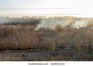 Fire Field Column Smoke Stock Photo 1069021214 | Shutterstock