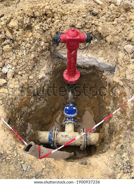 Fire Hidrant Fitting Construction Sluice Valve Stock Photo 1900937236 ...