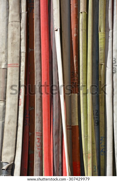 Fire Hoses Closeup Backgrounds Texture Stock Photo 307429979 | Shutterstock