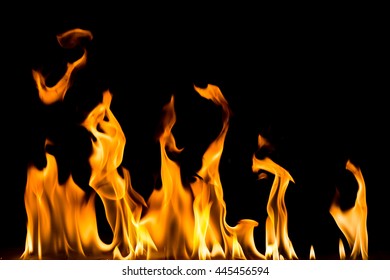 Fire On Black Background Stock Photo 445456594 | Shutterstock