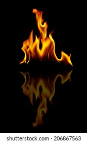 Fire Reflection On Black Background Stock Photo 206867563 | Shutterstock