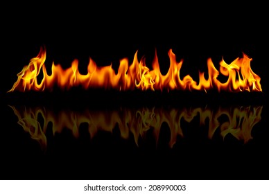 Fire Reflection On Black Background Stock Photo 208990003 | Shutterstock