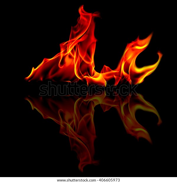 Fire Reflection On Black Background Stock Photo 406605973 | Shutterstock