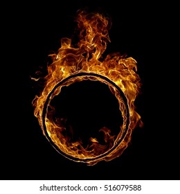 Ring Fire Isolated Black Background Stock Photo (Edit Now) 468193337