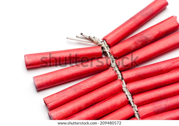 Firecrackers String Isolated On White Background Stock Photo 209480572 ...