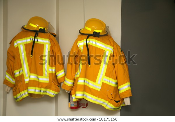 Firefighter Jackets Helmets Hanging Fire Station Stock Photo (Edit Now ...