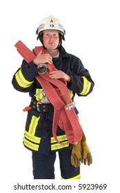 Young Brave Man Uniform Firefighter Hooligan Stock Photo 1914841060 ...