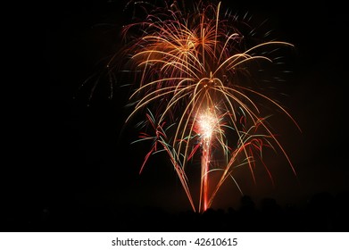 Fireworks Cardiff Night Horizontally Framed Shot Stock Photo 47625499 ...