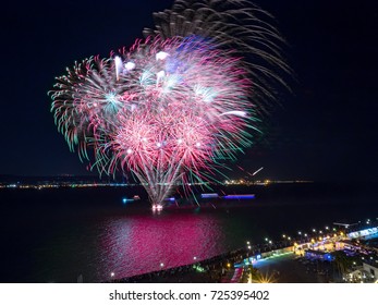 Flower Shaped Fireworks Monte Carlo Harbor Stock Photo 65393053 ...