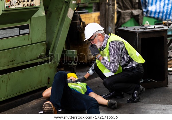 First Aid Engineering Supervisor Talking On Stock Photo 1721715556 ...
