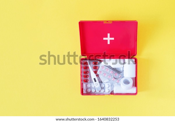 First Aid Kit Red Box Medical Stock Photo (Edit Now) 1640832253