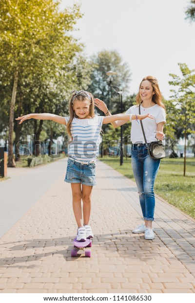 First Time Blondehaired Smiling Active Girl Stock Photo 1141086530 ...
