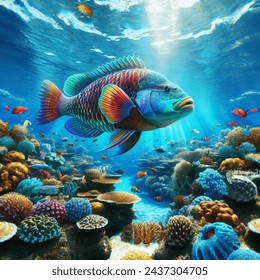 Exocet Fish Colorful Environment AI-generated image 2451578505 ...
