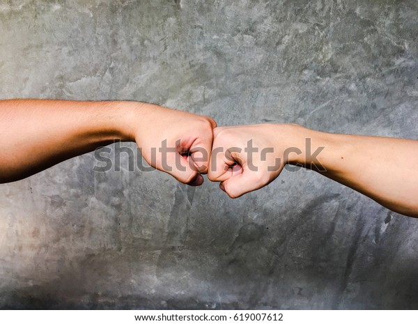 Fist Bump Power Five Gesture Giving Stock Photo (Edit Now) 619007612