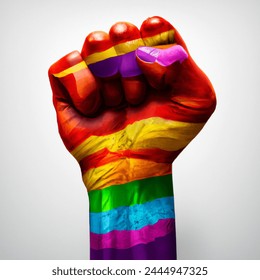 「Fist Raised Progress Pride Flag Colors」のAI生成画像、2444946943 | Shutterstock