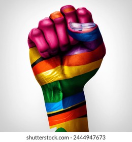 「Fist Raised Progress Pride Flag Colors」のAI生成画像、2444946943 | Shutterstock