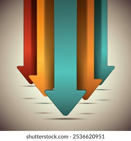 Five Block Arrows Directed Downward Merging AI-generated image ...