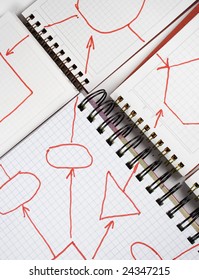 Five Open Notebooks Flowchart On White Stock Photo 24347215 | Shutterstock