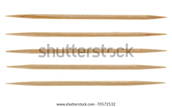 Five Single Toothpicks Isolated On White Stock Photo (Edit Now) 70572532