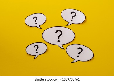 Five Speech Bubbles Question Marks Over Stock Photo 1589738761 ...
