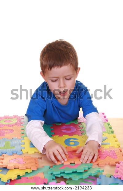 Five Years Old Boy Playing Colorful Stock Photo 2194233 | Shutterstock