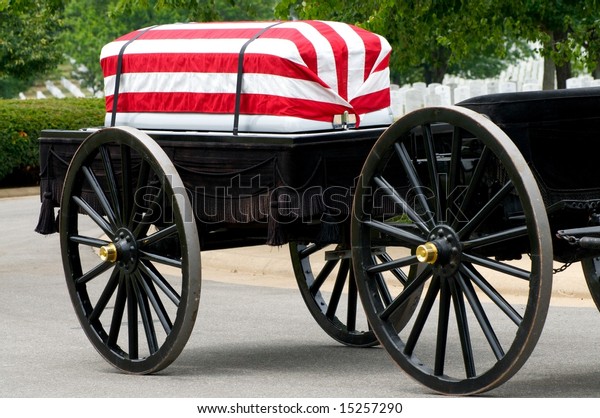 Flag Draped Casket On Caisson Being Stock Photo 15257290 | Shutterstock