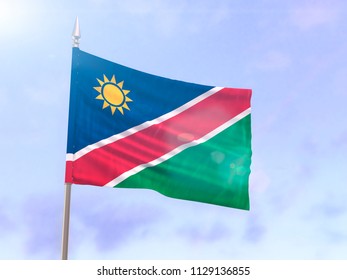 Persons Hand Holding Namibian National Flag: ภาพประกอบสต็อก 454239091 ...