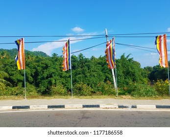 Flags Between Electrical Wireson Both Sides Stock Photo 1177186558 ...