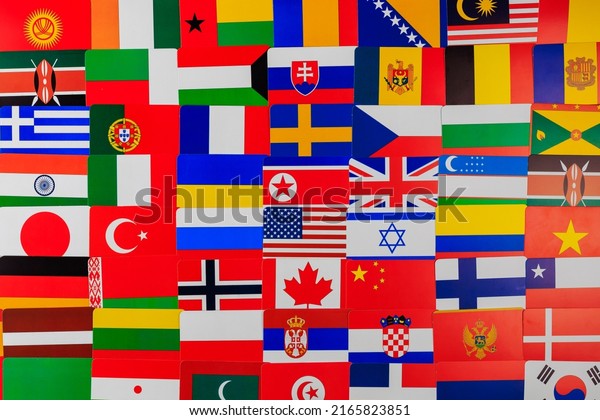 Flags Different Countries Background Backdrop Concept Stock Photo ...