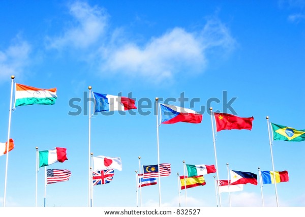 Flags Many Countries On Background Bright Stock Photo 832527 | Shutterstock