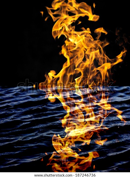 Flame Fire Reflection Water Stock Photo 187246736 | Shutterstock