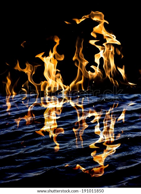 Flame Fire Reflection Water Stock Photo 191011850 | Shutterstock