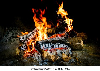 Flames Different Forms Bonfire Made Orange Stock Photo 1788374951 ...