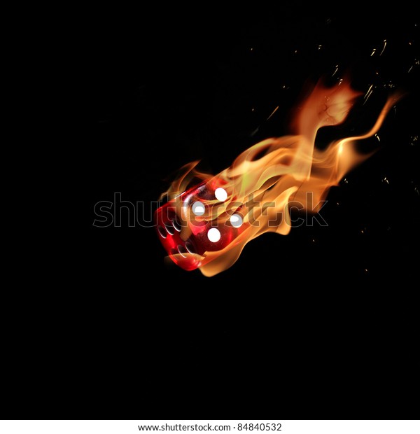 Flaming Dice Stock Photo (Edit Now) 84840532