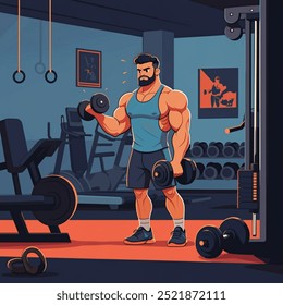 Cartoon Artistic Image Men Crossfit Athlete AI-generated image ...