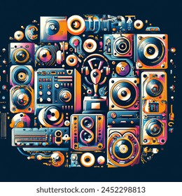 Background Diferents Djs Elements Circle Shape AI-generated image ...