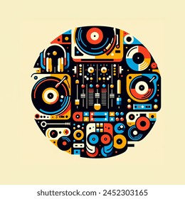 Background Diferents Djs Elements Circle Shape AI-generated image ...