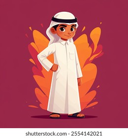Photo Happy Qatari Kid Wearing Qatari-specific AI-generated image ...